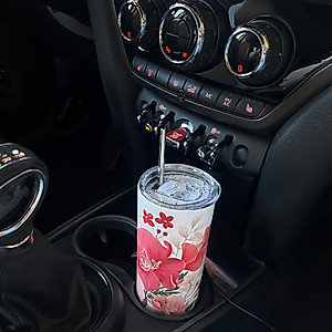 Personalized Tumbler with lid and straw,Customized tumbler with name and Birth flower,20 oz - 30 oz skinny Stainless Steel Insulated Tumblers Personlized coffee mug,Birthday Gifts for women men