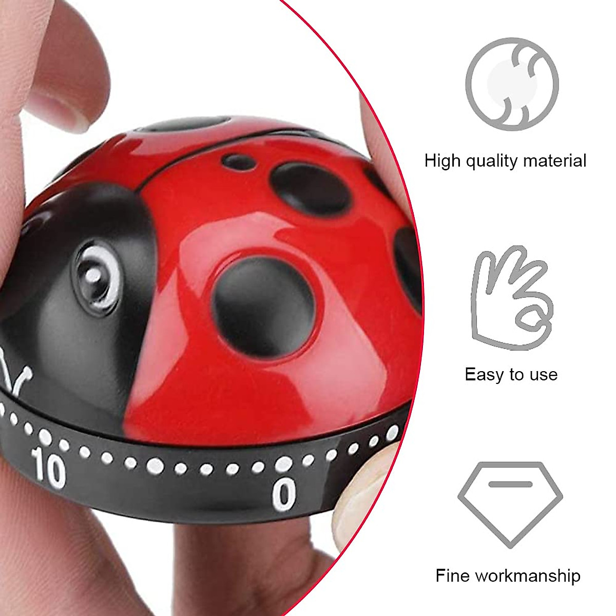 Kitchen Timer Clock 60 Minutes with Loud Alarm Mechanical Timer No Battery Required Countdown Timer for Cooking Baking Steaming