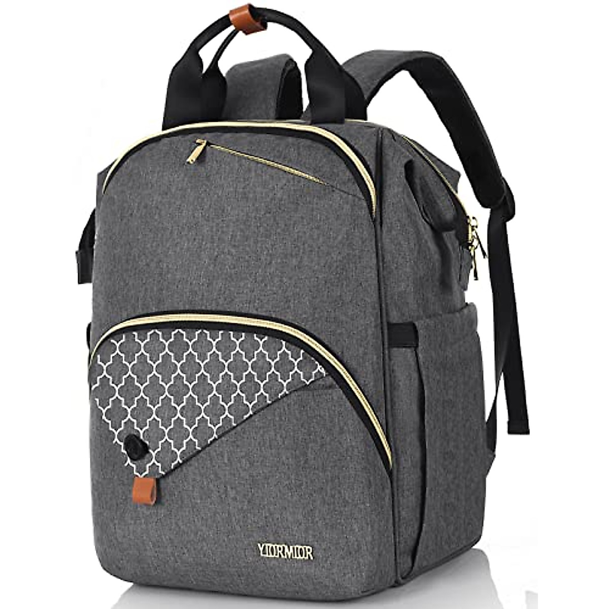 Kuosdaz Backpack for Women and Men, College Backpack Computer Bag, 15.6 Inch Fashion Laptop Bag with USB Charging Port, Wide Open Large Water Resistant Nurse Back Pack, Travel Daypack, Grey