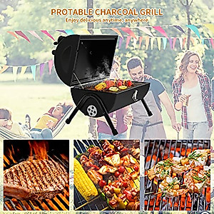 Lovely Snail Charcoal Grill Portable BBQ Grill, Barbecue Camping Grill for Outdoor Cooking, Camping and Picnic
