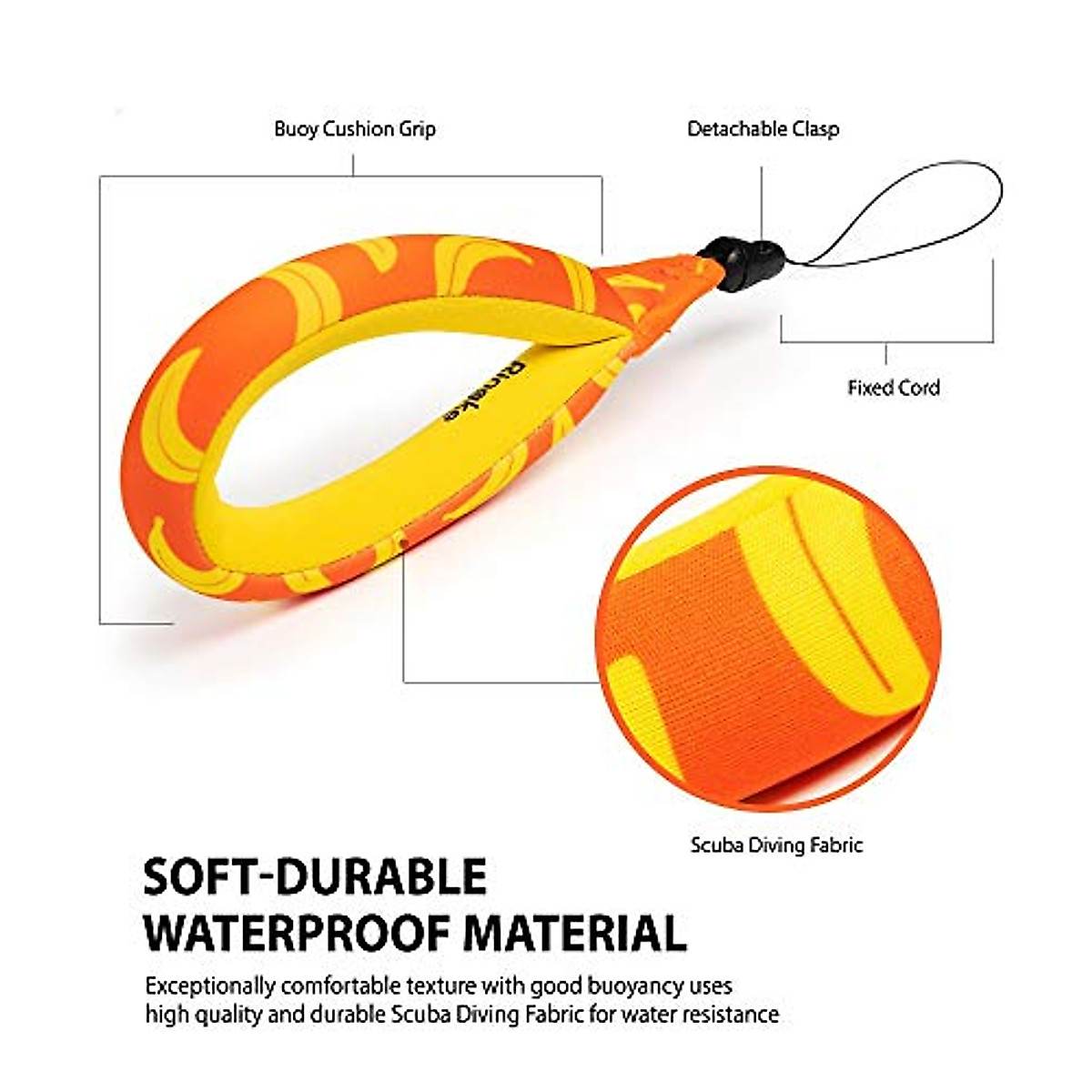 Ringke Waterproof Float Strap (2 Pack), Underwater Floating Strap, Wristband, Hand Grip, Lanyard Compatible with Camera, Phone, Key and Sunglasses (Palm Leaves & Banana)
