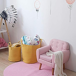 Cotton Rope Woven Storage Baskets with Strong Handles Nursery Laundry Basket Kids Toy Hamper