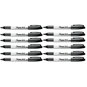 SHARPIE Trace Element Certified Marker, Black, 12 Pack