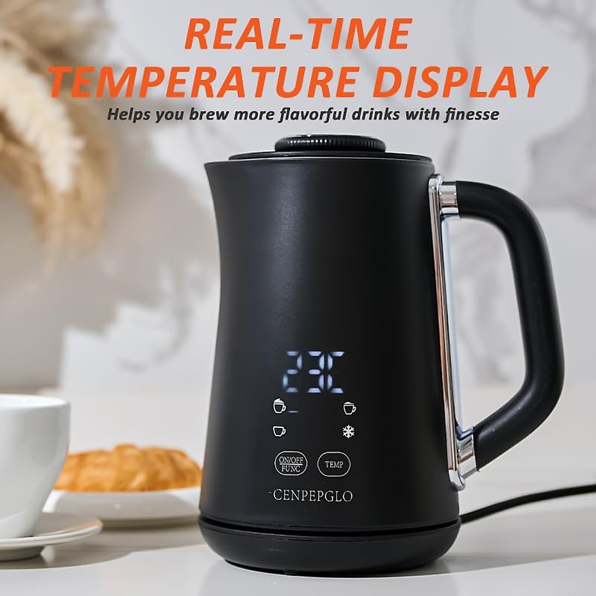 Cenpepglo Electric Milk Frother,4 In 1 Milk Steamer 16.9oz/500ml Automatic Warm and Cold Foam Maker and Milk Warmer for Coffee, Latte, Cappuccino, Macchiato, Hot Chocolate