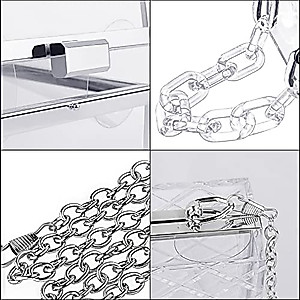 Clear Purse for Women, Acrylic Box Evening Clutch Bag, Transparent Stadium Approved Crossbody Shoulder Handle Handbag Fits Party, School Prom & Concerts (Silver)