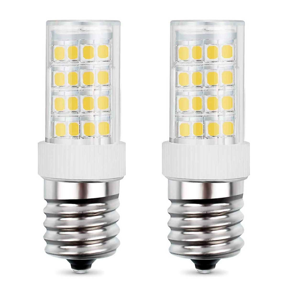 E17 LED Bulb 5W LED Microwave Light Bulb Over Stove Appliance Replacement 40W Halogen for Range Hood, Refrigerator, 120V 450LM, Daylight White 6000K, E17 Intermediate Base, Non-Dimmable, 2 Pack