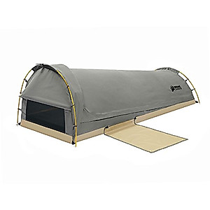 KODIAK CANVAS 1-Person Canvas Swag Tent with Sleeping Pad, Olive, One Size