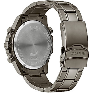 Bulova Men's Marine Star Series B Gray Ion Plated Stainless Steel 6-Hand Chronograph Quartz Watch, Red Dial Style: 98B350