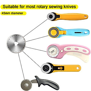 Rotary Cutters Blades 45mm Rotary Blades,Fits OLFA,DAFA,Truecut Replacement，Blades Sharp Durable Fabric Cutter Quilting Scrapbooking Sewing Arts Crafts Fits Most Rotary Cutters