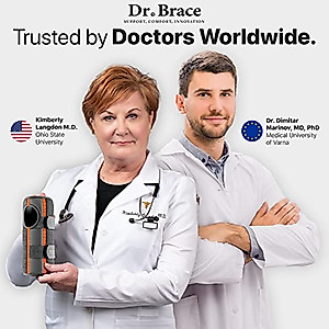 DR. BRACE Adjustable Wrist Brace Night Support for Carpal Tunnel, Doctor Developed, Upgraded with Double Splint & Therapeutic Cushion,Hand Brace for Pain Relief,Injuries,Sprains (S/M Right Hand, Grey-Orange)