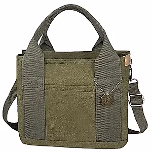 Women Small Tote Bag Handbag Satchel Bag Mini Canvas Tote Hobo Bag Fashion Stylish Crossbody Bags with Detachable Strap(Military Green)