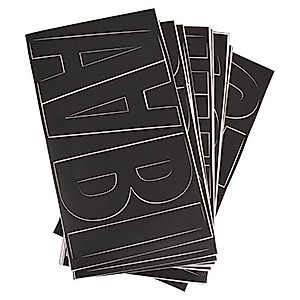 Westcott LetterCraft 6" Vinyl Removable Letter Stickers, Number Stickers and Symbol Stickers, Black, Franklin Gothic Font (15860)