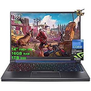 acer Predator Triton 300 SE 14 Gaming Laptop 14" FHD+ IPS 165Hz 12th Generation Intel 14-Core i7-12700H 16GB RAM 1TB SSD GeForce RTX 3060 6GB RGB Backlit Fingerprint Thunderbolt Win11 + HDMI Cable