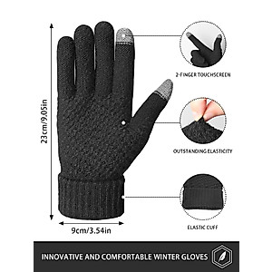 4 Pairs Womens Winter Gloves Warm Touch Screen Knit Fleece Gloves for Women Cold Weather (Black, Gray, Pink, Beige, One Size)