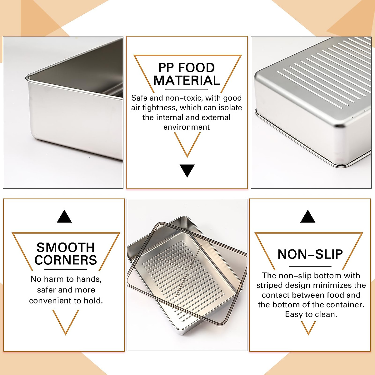 Willinglong 8 Pack Deli Meat Cheese Container for Fridge Increase Capacity Bacon Stainless Steel Containers with Lids Refrigerator Storage Dishwasher Safe