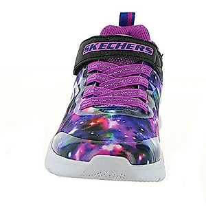 Skechers Kids Girls Microspec Max-Spiral Galaxy Sneaker, Black/Multi, 2 Little Kid