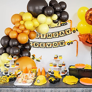 Balloons Garland Kit, Retro Orange Black Yellow Balloon Arch Kit Construction Balloon Arch, Latex Party Balloons for Birthday Wedding Baby Shower Engagement Construction Quarantine Party Decoration