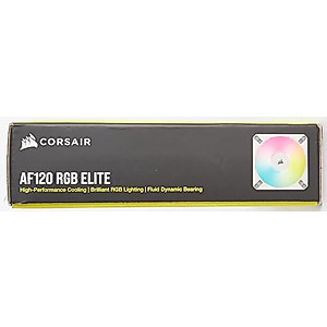 Corsair iCUE AF120 RGB Elite 120mm PWM Fan - Eight RGB LEDs - AirGuide Technology - Fluid Dynamic Bearing - Zero RPM Fan Mode - CORSAIR iCUE Software Compatible - White