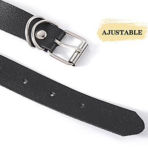 Nicute Punk Leather Waist Chain Black Body Chains Rhinestone Belt Chain Gothic Body Accessories for Women and Girls (3)