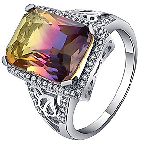 preeyanan Noble 925 Silver Filled Purple Topaz Ametrine Wedding Gemstone Rings Engagement (6)