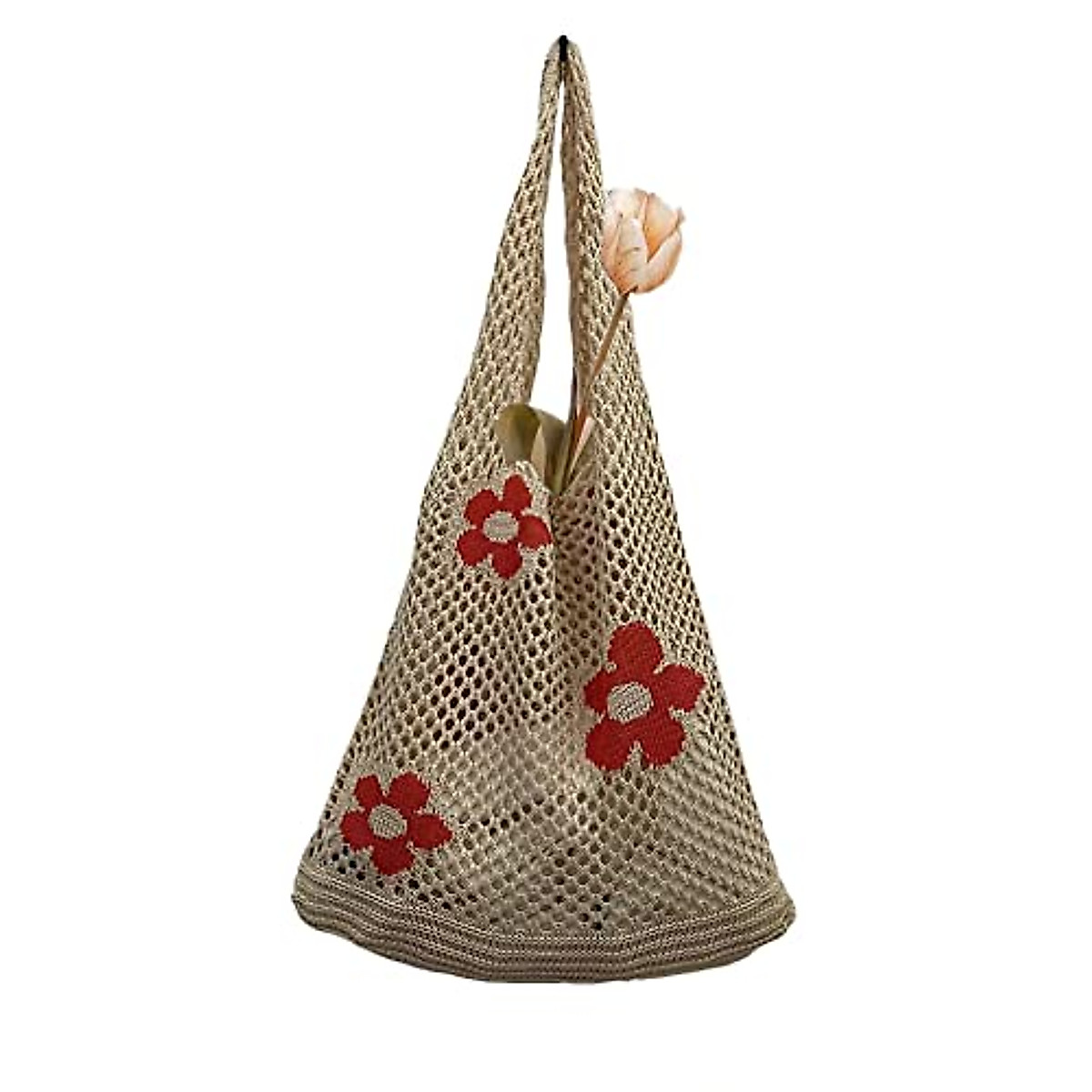 Fairycore Hobo Bag Fairy Grunge Aesthetic Hobo Bag Aesthetic Tote Bag Fairy Grunge Accessories for Women (Apricot)