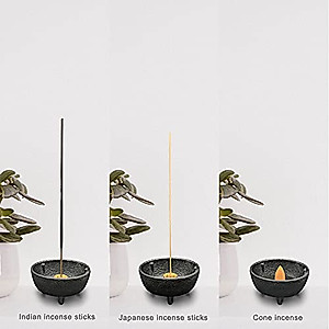Incense Burner, Incense Burner Holder, Cast Iron Incense Burner with Incense Stick Holder and Fireproof Cotton. Ideal for Incense Sticks, Resin Incense, Cone Incense and Ritual Purpose, Decor, Etc.…