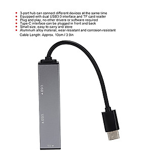 3 in 1 USB C ,USB Docking Station,Multi Port Type C Adapter,Type?C Interface Converter,Plug?in Reader, Extension,Dual USB 3.0 Ports,for Flash Drives, Mice, Keyboards