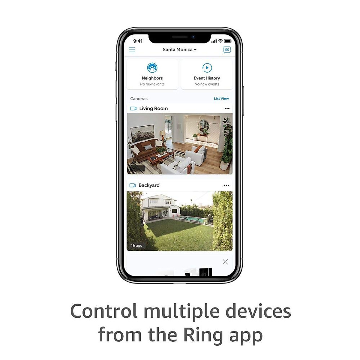 Certified Refurbished Ring Stick Up Cam Plug-In HD security camera with two-way talk, Works with Alexa - White