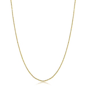 Kooljewelry 14k Yellow Gold Filled Cable Pendant Chain Necklace (1.3 mm, 18 inch)