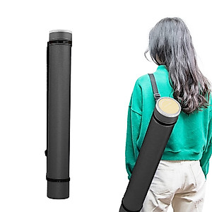 Poster Tube with Strap, Poster Tubes, Large Capacity Document Poster Storage Tube with Strap Poster Holder Tube Poster Storage for Artworks, Blueprints, Drafting and Scrolls(Black)