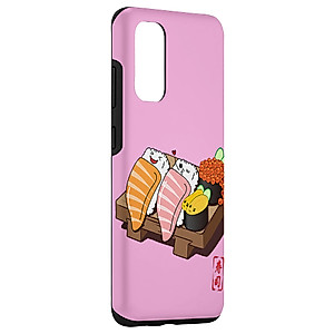 Galaxy S20 Happy Nigiri Sushi, Ikura and Uni on Wooden Plate Case