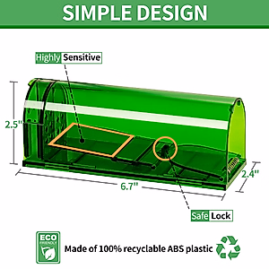 LULUCATCH Mouse Traps 2 Pack, Humane Mouse Trap, Live Catch Release with Super Glue Traps 6 Pack for Mice & Snakes, Larger, Heavier Sticky Traps with Non-Toxic Glue.