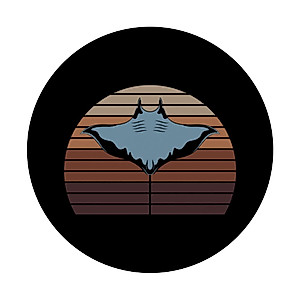 Retro Stingray Aquarist Ocean Animal Lover Manta Ray PopSockets Swappable PopGrip