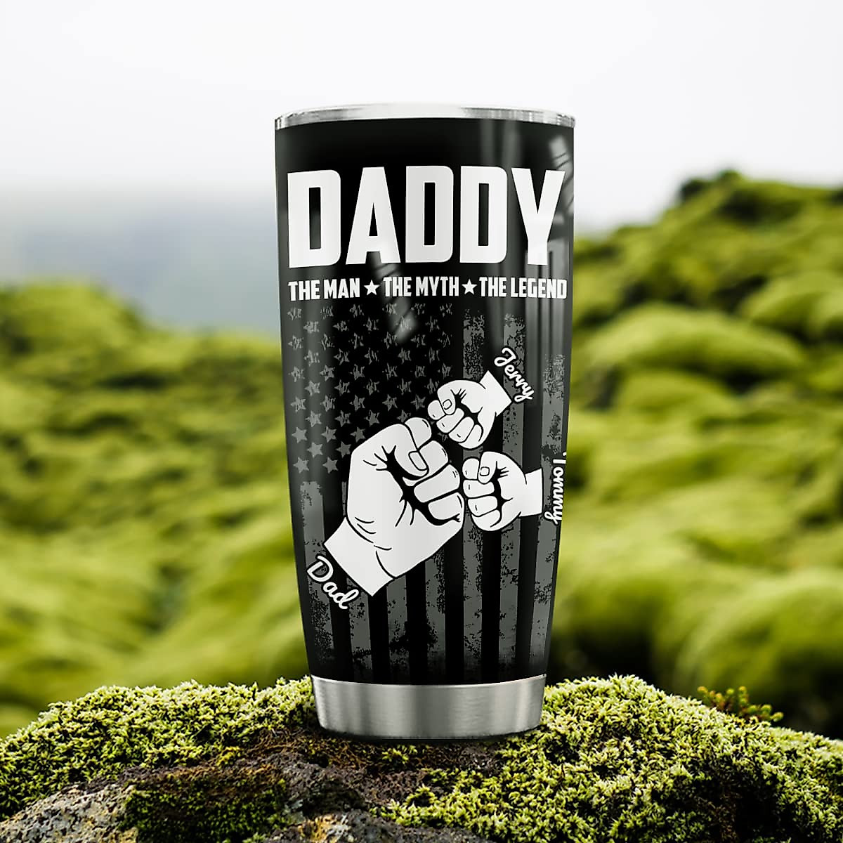 wowcugi Dad Tumbler Personalized Dad Gifts From Daughter Son Man Myth Legend American Flag Tumblers Stainless Steel Coffee Travel Mug 20oz 30oz Birthday Christmas Cup Gift For Men Dads Daddy…