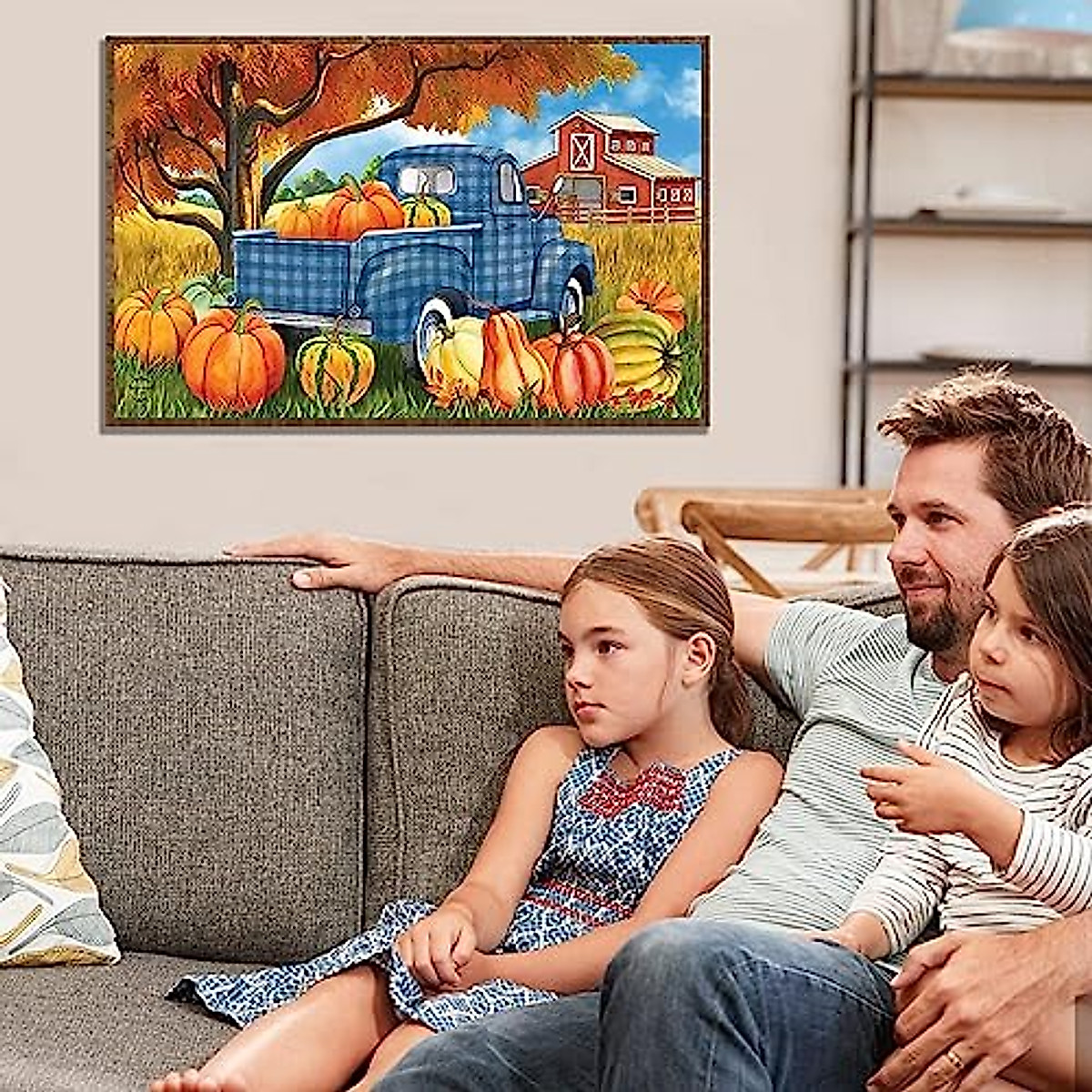 Thanksgiving Fall Diamond Painting Kits for Adults - 6 Pack Fall Pumpkin Truck Gnome Diamond Art Kits 5D Paintings with Diamond Dots Full Drill Round Gem Art,for DIY Gift and Home Decor12x16inch