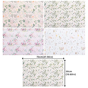 Larcenciel Gift Wrapping Paper, Birthday Wrapping Paper for Girls - Pretty Unicorn Floral Design, Gift wraps Perfect for Birthday, Mothers Day, Wedding, Baby Shower, Any Occasion, 4 Sheets 27.5x19.6in