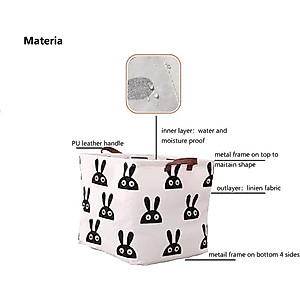 DIOB 13x13x13 Storage Cube Bins Water Proof Toy Storage Bins Foldable Closet Storage Baskets for Storage Organizer (3 BASKETS CUTE)