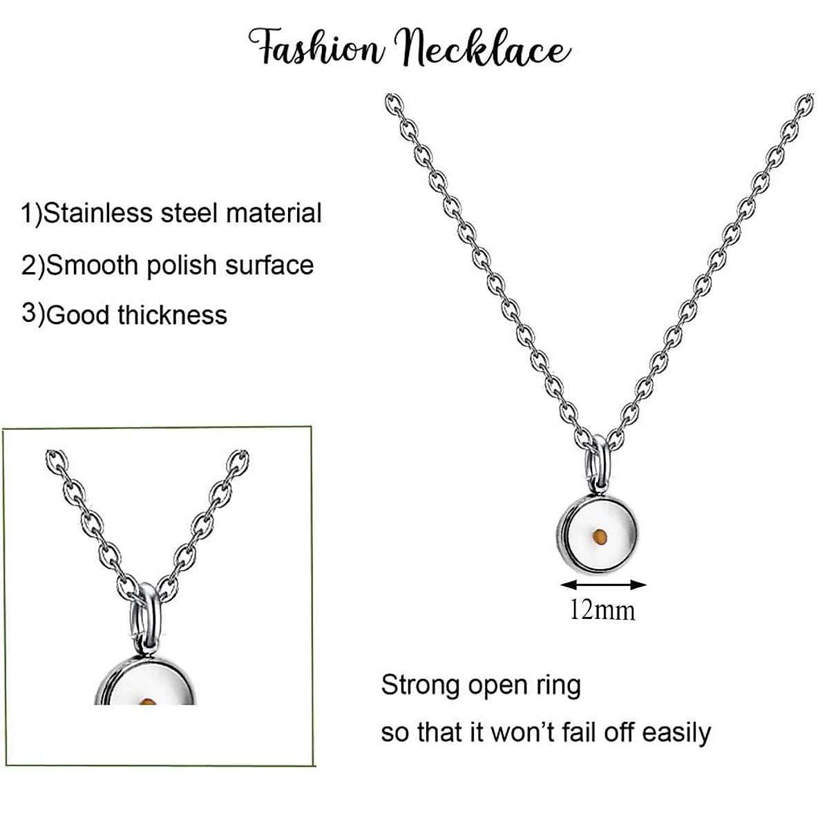 Dainty Mustard Seed Pendant Necklace for Women Girls (Necklace)