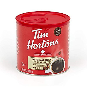 Tim Hortons Original Blend, Medium Roast Ground Coffee, Canada’s Favorite Coffee, Made with 100% Arabica Beans, 32.8 Ounce Canister