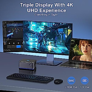 MOREFINE M8S Mini PC, Intel 12th N100 (up to 3.4GHz) Micro PC, Mini Computer Windows 11 Pro with 16GB LPDDR5 RAM/512G M.2 NVME SSD, Mini Deaktop PC Support WiFi6/BT5.2/Gigabit Ethernet Ports