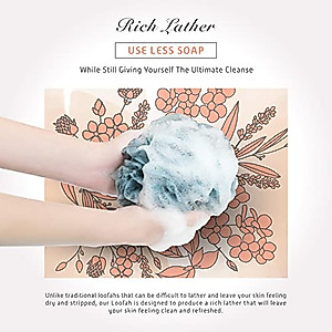 Spongentle Deep Cleansing Loofah Sponge, Pack of 4, Bath and Shower, Exfoliating Body Scrubber, Gorgeous Colors for Women and Men