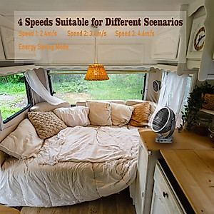 8 Inch Rechargeable Clip on Fan with Camping Lantern, Strong 4 Speeds & Timer, 10000mAh Battery Operated Clip Fan for Bed, Outdoor Travel, Golf Cart - Flexible Hook & Quiet Operation (Black)