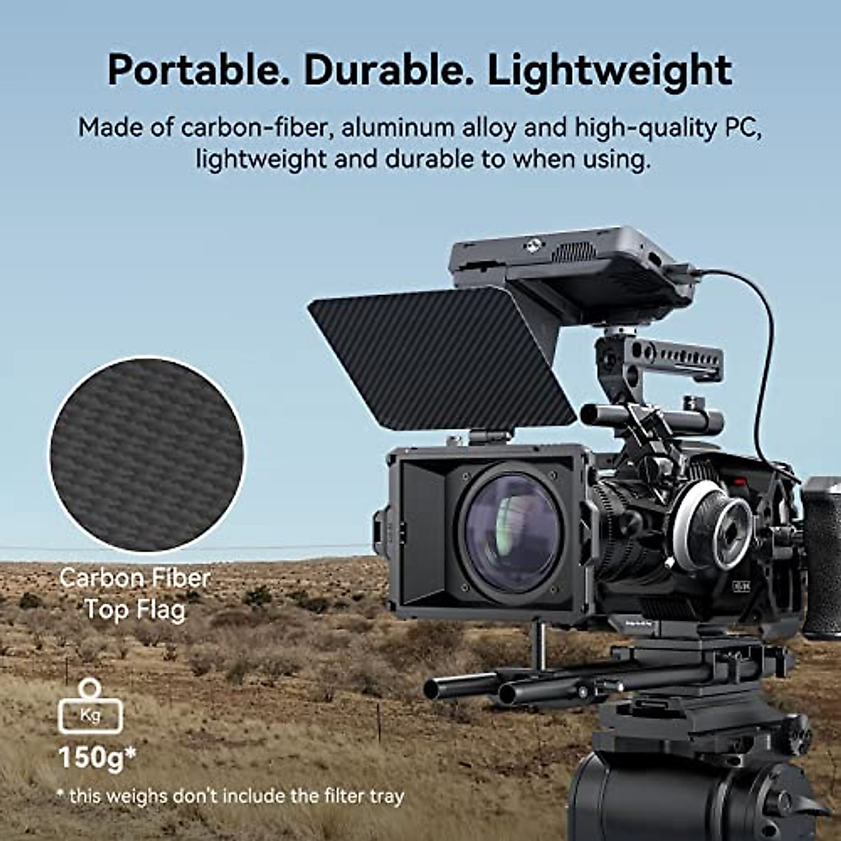 SMALLRIG Mini Matte Box for Mirrorless DSLR Cameras Compatible with 67mm/72mm/77mm/82mm/95mm Lenses - 3196