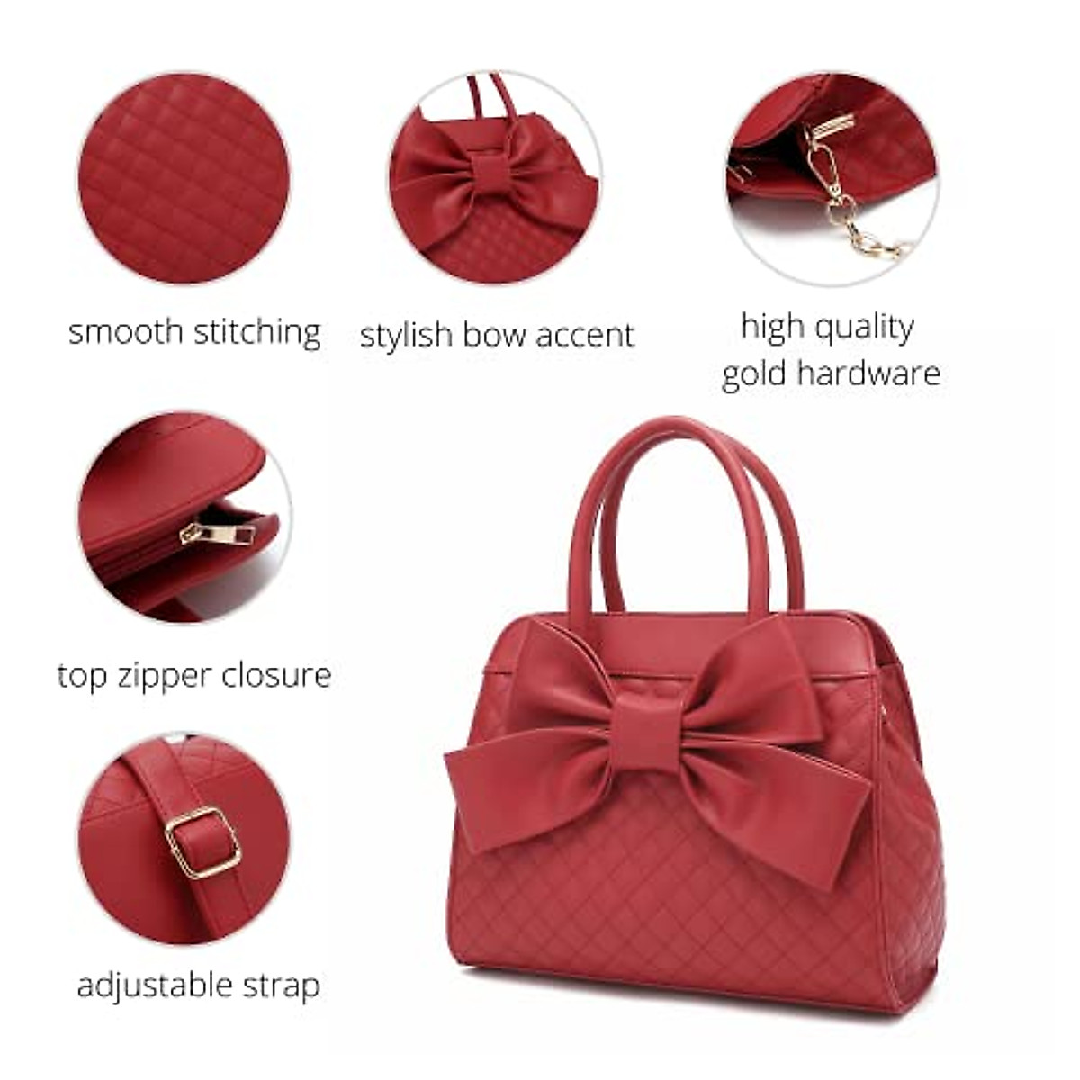 Scarleton Handbags for Women, Purses for Women, Purse with Bow, Satchel Handbags for Women, Satchel Bag for Women, H104810N - Red