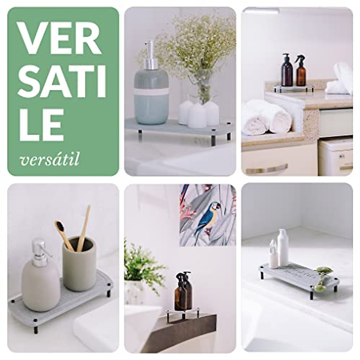 Momo Lifestyle Bathroom Sink Fast Drying Stone Sink Caddy Drying Rack Accessory Organizer Diatomaceous Earth Bottle Drying Rack Dish Sponge Countertop Organizer Drytomini