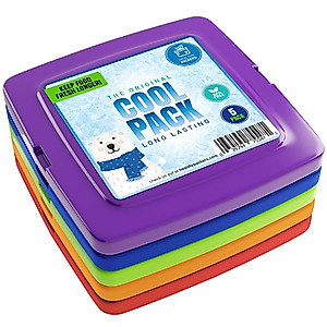 Healthy Packers Ice Packs for Lunch Bags - Freezer Packs - Original Cool Pack | Slim & Long-Lasting Reusable Ice Pack for Lunch Box and Cooler Bag (Set of 5)