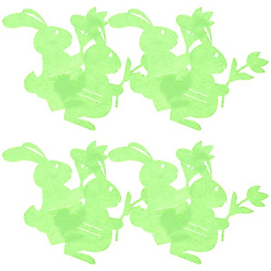 ABOOFAN 8pcs Easter Bunny Utensil Cutlery Holder Pouch Bags Rabbit Silverware Sleeve Fork Spoon Pocket Easter Table Decoration for Holiday Spring Easter Party Light Green