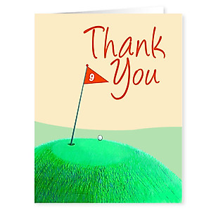 Stonehouse Collection Golf Thank You Cards - 12 Boxed Golf Themed Cards & Envelopes, 3 Fun Designs