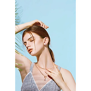 Gold Layered Pearl pendant Necklaces, 18K Gold Plated Initial Paperclip Link Chain Necklace Necklace Jewelry Gifts for Women (Gold)