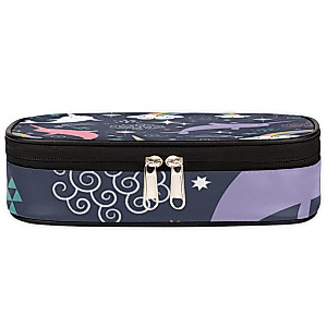 GzLeyigou Narwhal and Rainbow Pencil Case Pen Holder Large Capacity Stationery Organizer Pen Bag with Zipper Pencil Pouch Makeup Brush Bag for Adult Teen Boy Girls Students School College Work Office